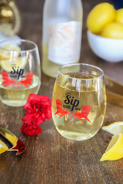 "Come Sip with Me" Stemless Wine Glass – Drinking Divas